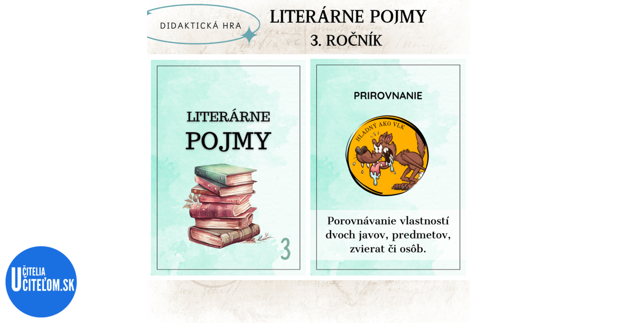 Literárne pojmy - 3. ročník - Slovenský Jazyk | UčiteliaUčiteľom.sk