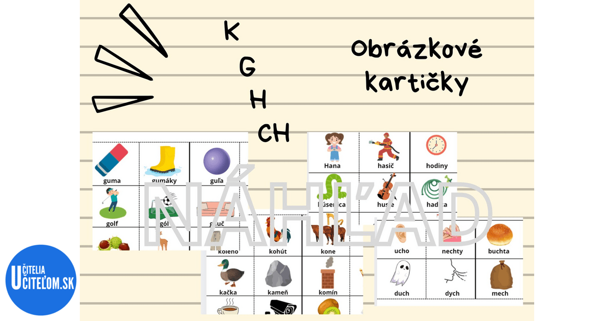 Artikulácia, výslovnosť - hlásky K,G,H,CH - obrázkové kartičky "na ...