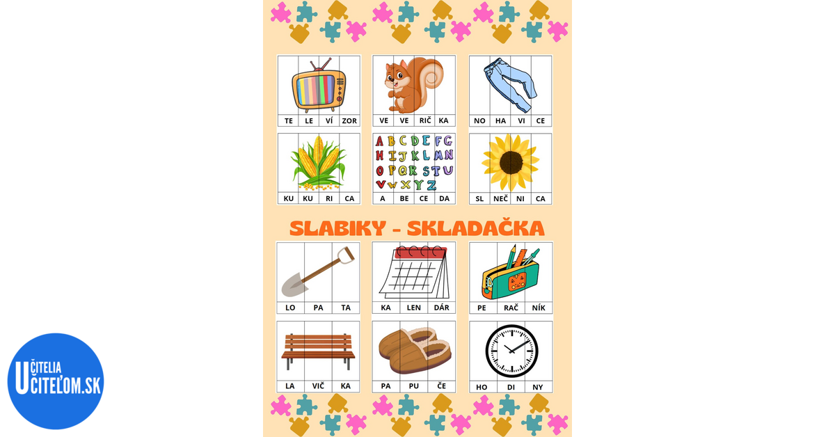Slabiky - skladačka - Slovenský Jazyk | UčiteliaUčiteľom.sk