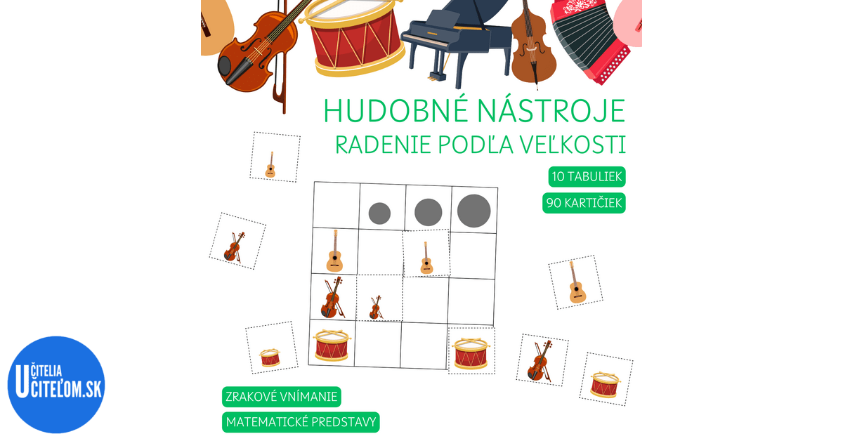 HUDOBNÉ NÁSTROJE - radenie podľa veľkosti - Hudobná výchova ...