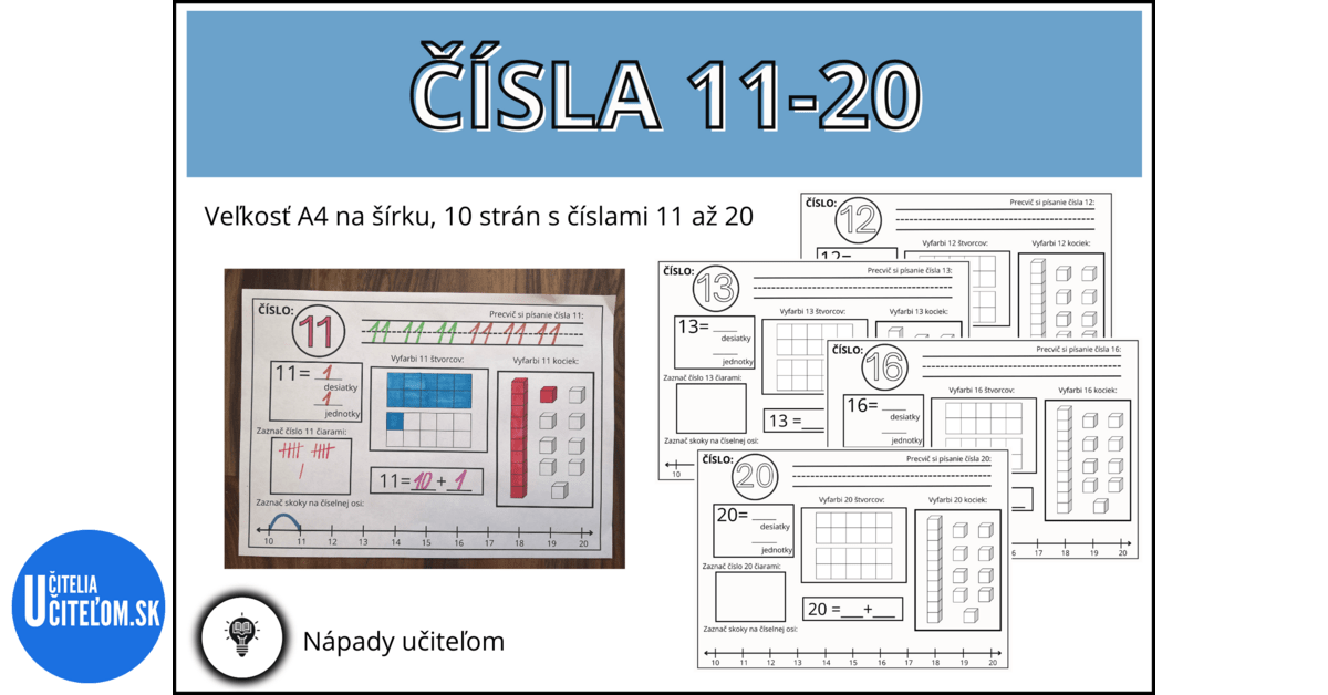 Čísla 11-20 - Matematika | UčiteliaUčiteľom.sk