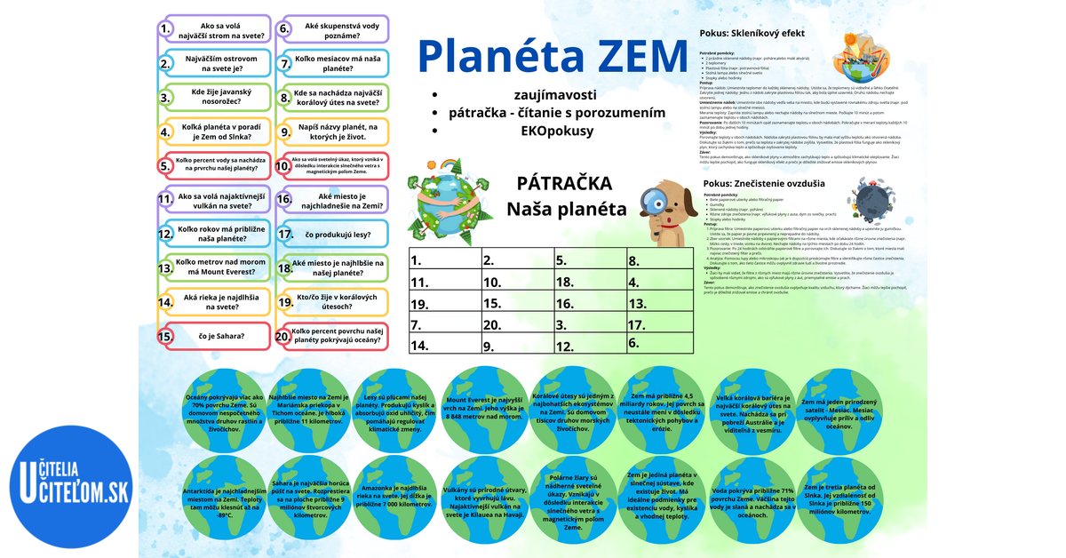 NAŠA PLANÉTA - ZEM (DEŇ ZEME) - Prírodoveda | UčiteliaUčiteľom.sk