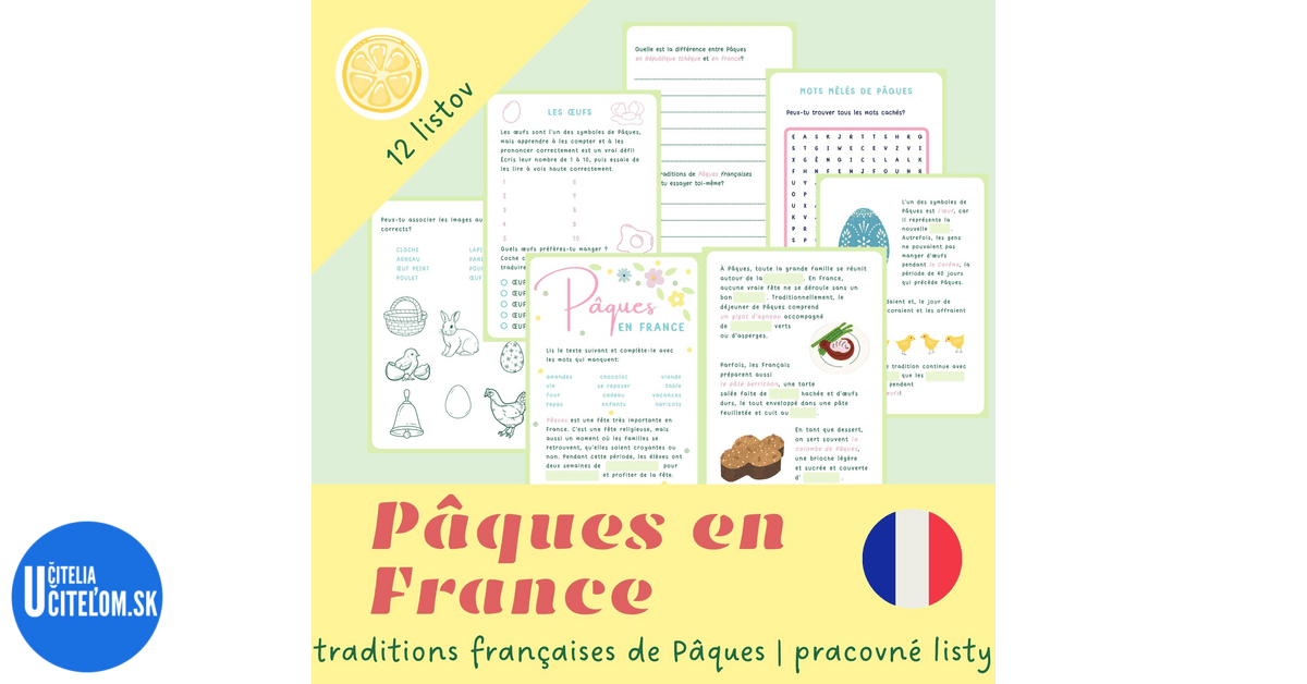 Pâques en France | francúzske Veľkonoce | pracovné listy vo ...
