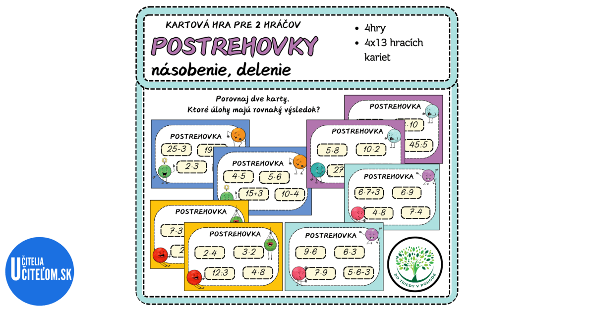 POSTREHOVKY násobenie, delenie - Matematika | UčiteliaUčiteľom.sk