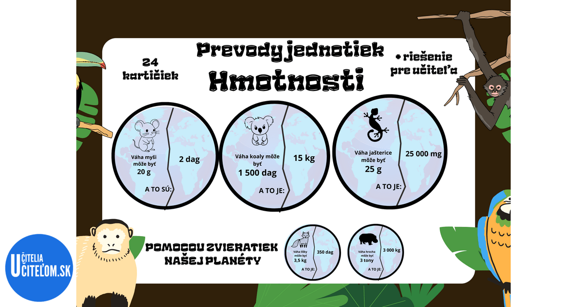 Premena jednotiek hmotnosti so zvieratkami - Geometria ...