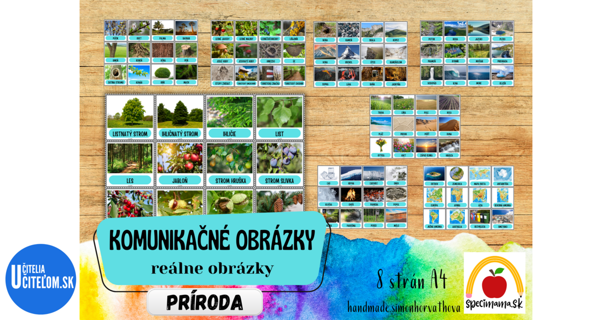 Komunikačné obrázky - PRÍRODA, Reálne obrázky, Pre deti, žiakov a ...