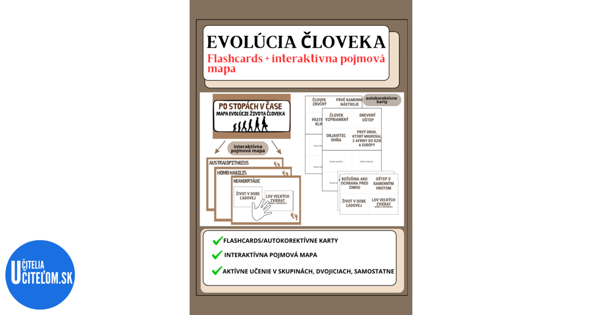 EVOLÚCIA ČLOVEKA - Flashcards + interaktívna pojmová mapa - Dejepis ...