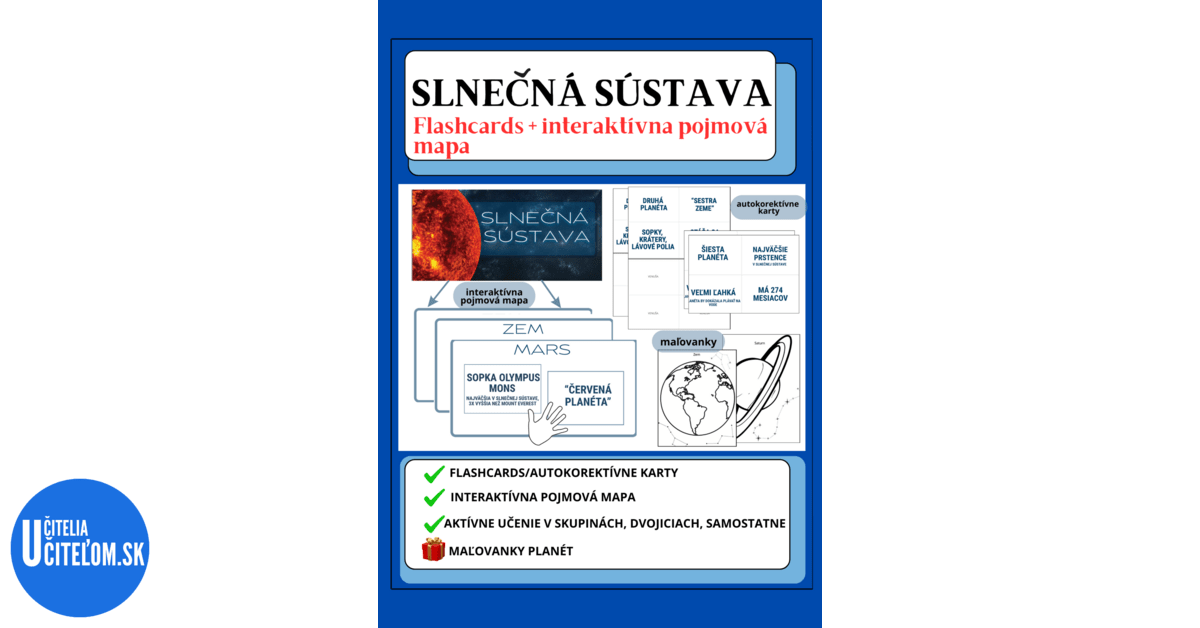 SLNEČNÁ SÚSTAVA - Flashcards + interaktívna pojmová mapa - Prírodoveda ...