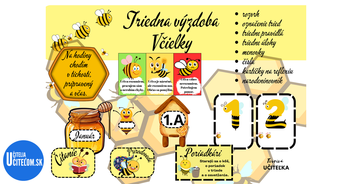 Výzdoba triedy - Včielky - Triednická hodina | UčiteliaUčiteľom.sk