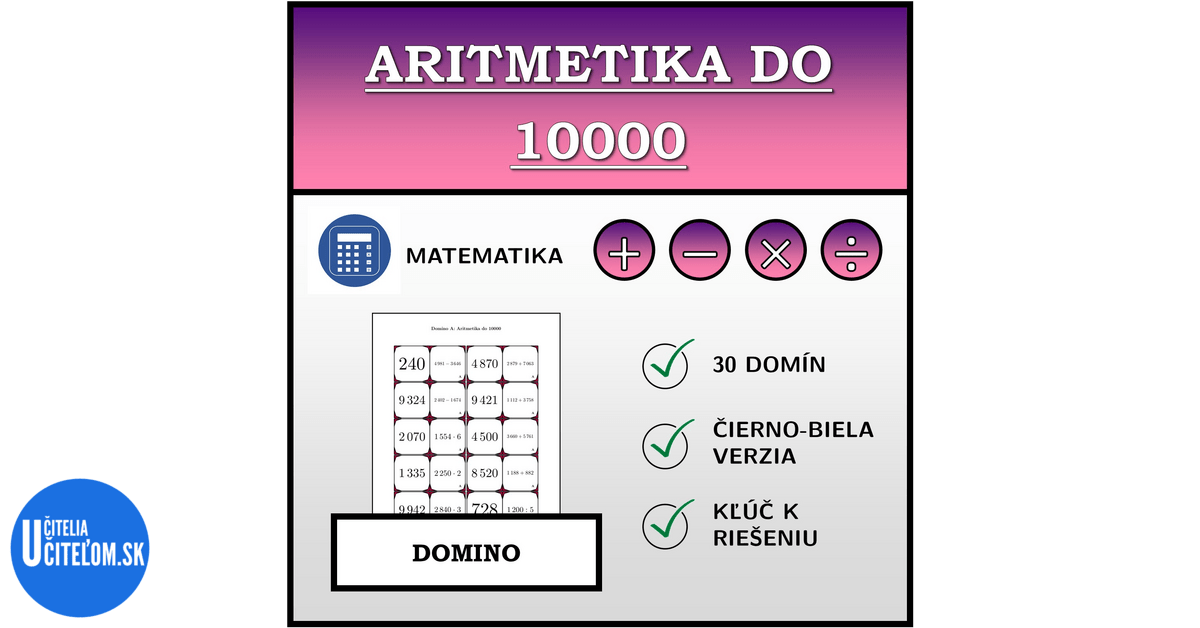 Domino - Aritmetika do 10000 | matematika - Matematika ...