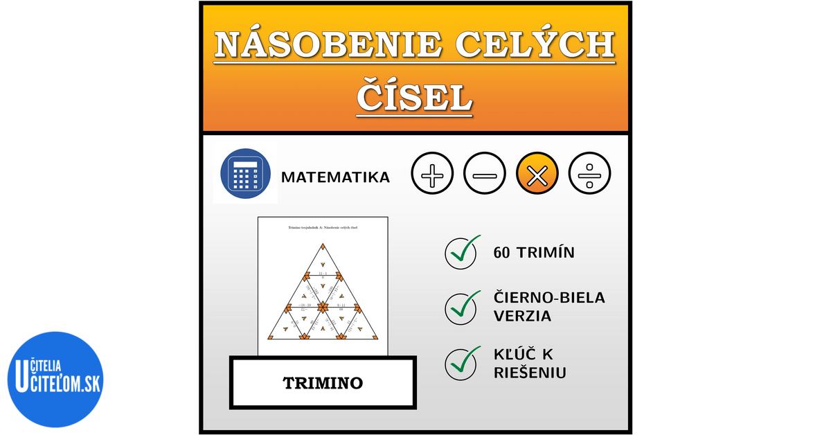 Trimino - Násobenie celých čísel | matematika - Matematika ...