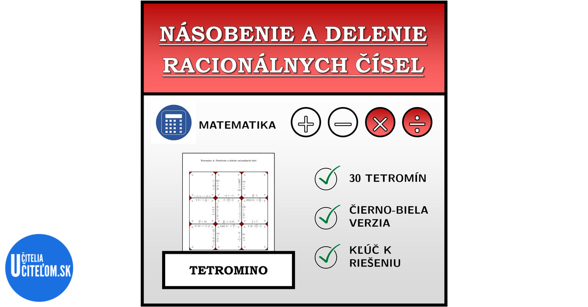 Tetromino - Násobenie a delenie racionálnych čísel | matematika ...