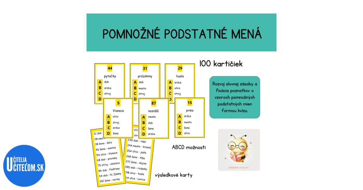 Pomnožné podstatné mená - Slovenský Jazyk | UčiteliaUčiteľom.sk