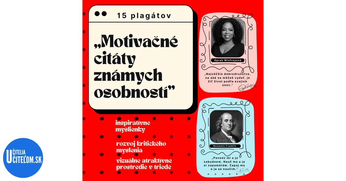 Motivačné citáty známych osobností / plagát, rozvoj kritického myslenia ...
