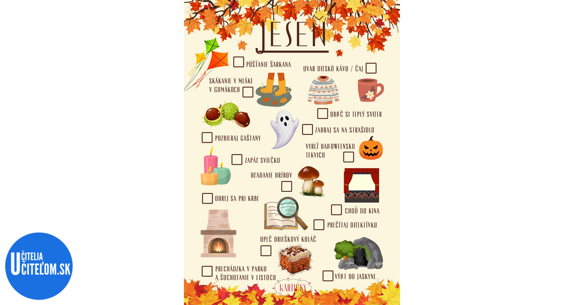 JESENNÝ ZOZNAM ÚLOH - KARTIČKYPREDETIČKY - Slovenský Jazyk ...