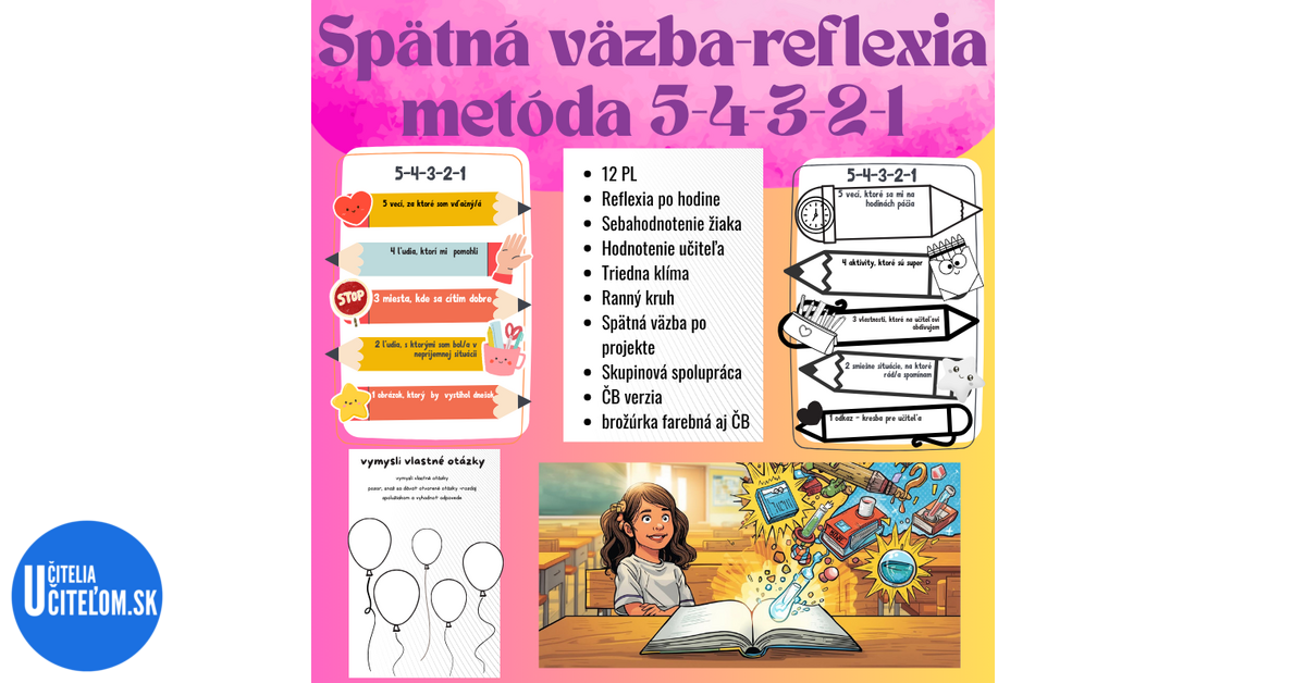 Reflexia- metóda 5-4-3-2-1 / hodnotenie, spätná väzba, metakognitívne ...