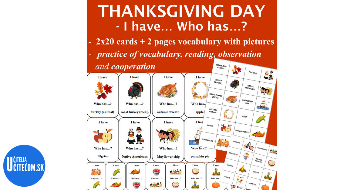 Thanksgiving Day I have Who has - Anglický jazyk | UčiteliaUčiteľom.sk