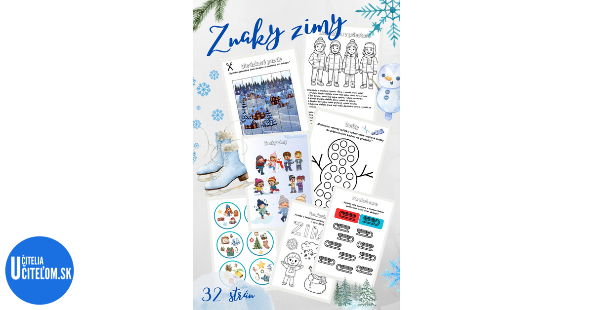 Znaky zimy - Grafomotorika | UčiteliaUčiteľom.sk