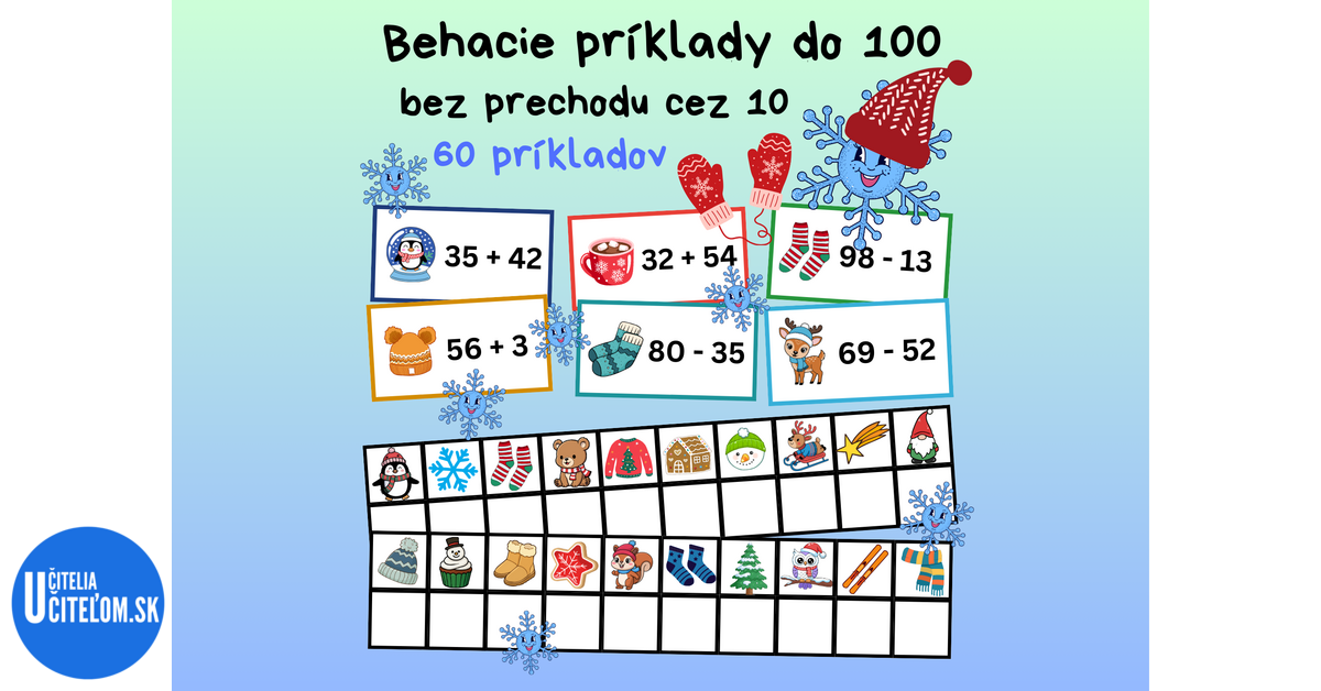 Behacie zimné príklady do 100 bez prechodu cez 10 - Matematika ...