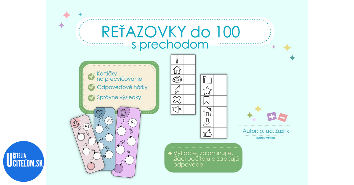 Reťazovky do 100 s prechodom - Matematika | UčiteliaUčiteľom.sk