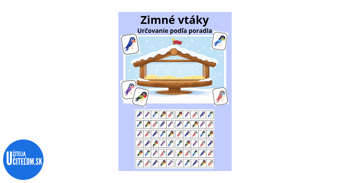 Zimné vtáky - určovanie poradia - Slovenský Jazyk | UčiteliaUčiteľom.sk