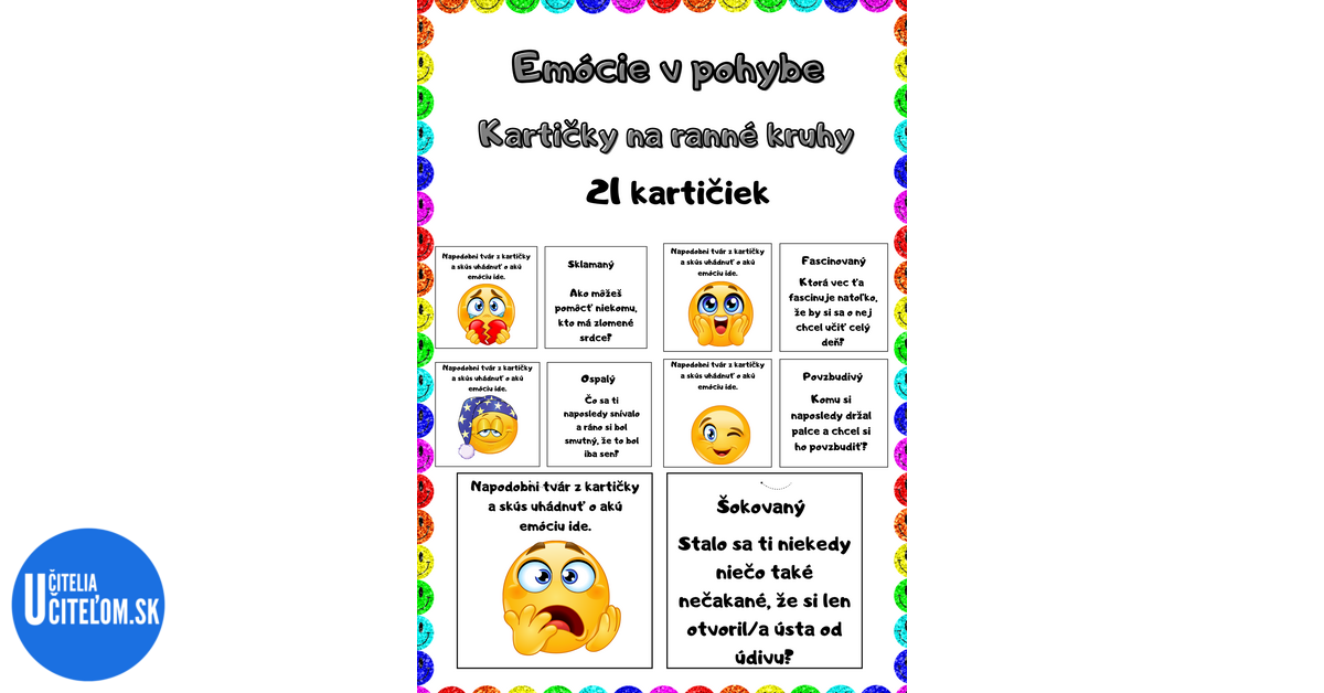 Ranné kruhy: Emócie v pohybe - Slovenský Jazyk | UčiteliaUčiteľom.sk