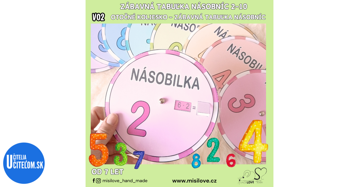 OTOČNÉ KOLIESKO - NÁSOBILKA HRAVOU FORMOU (NÁSOBKY 2-10) - Matematika ...